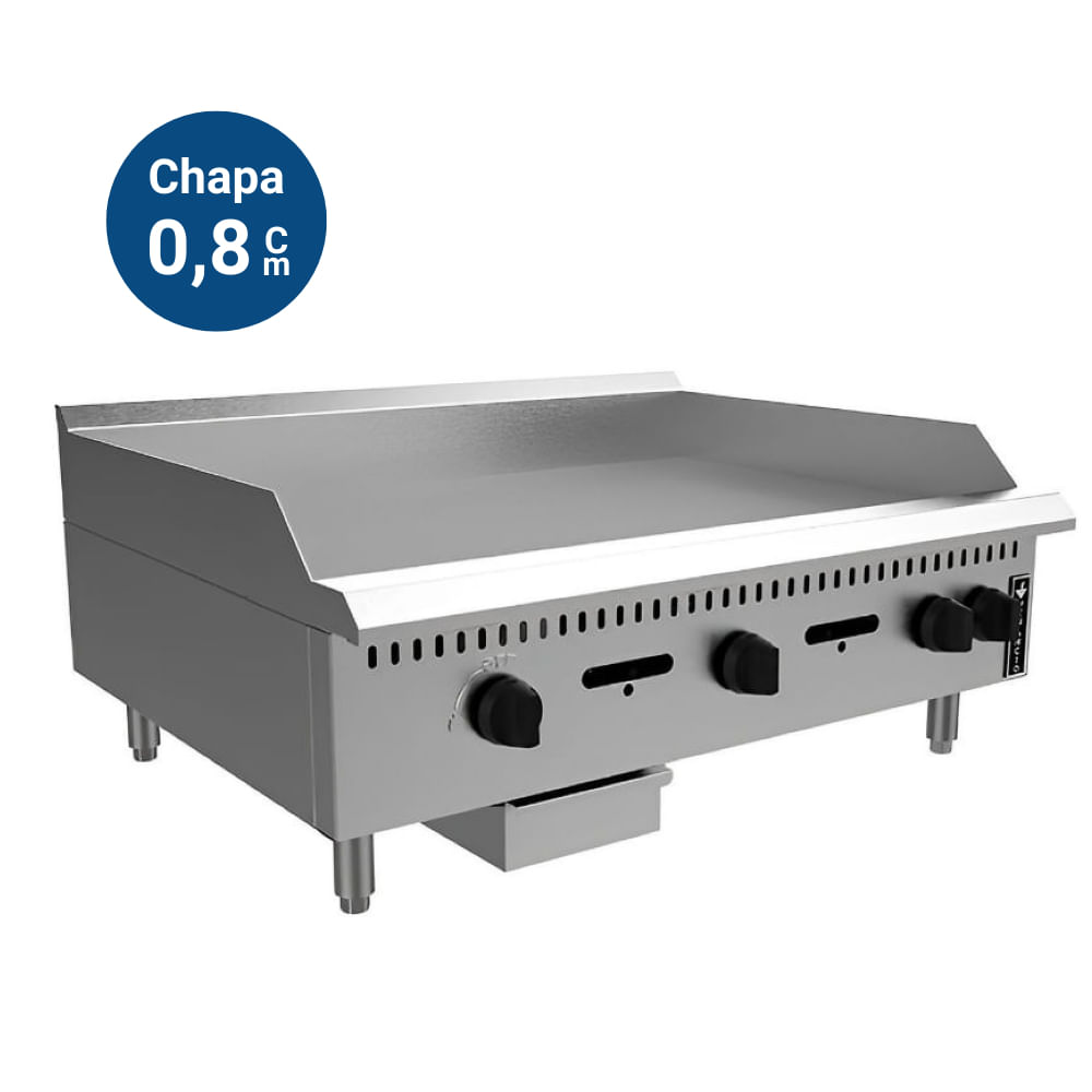 Chapa 3 Queimadores Gas Glp Pcm-090gme Prime Inox 8Mm 91,5X73cm ...