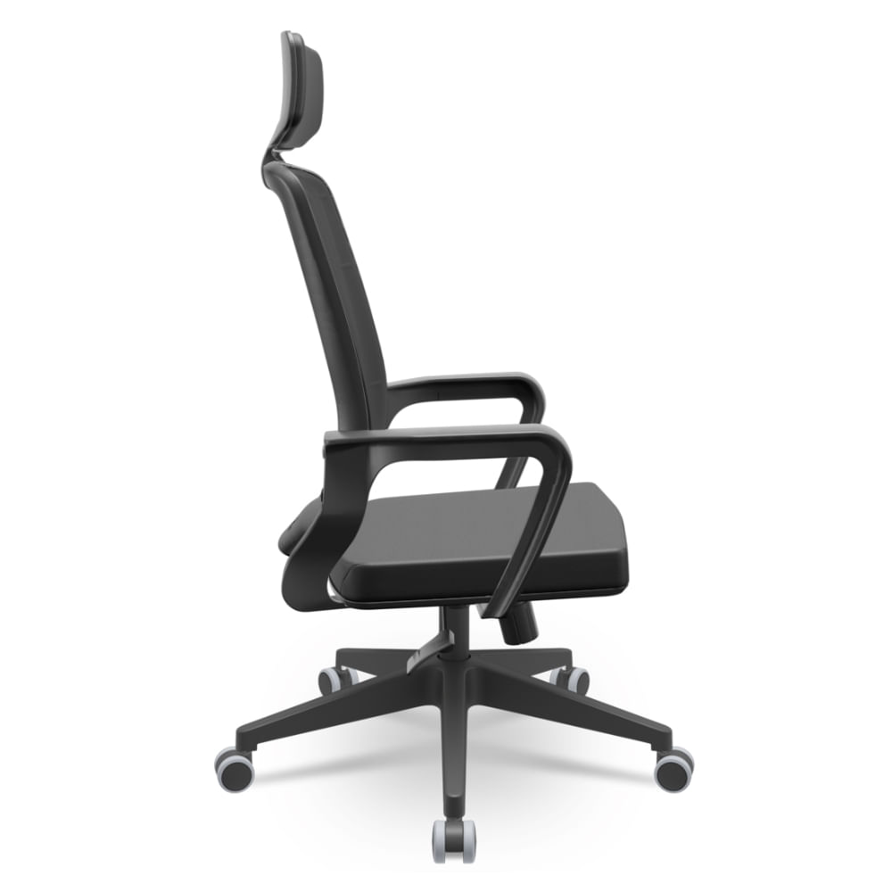 Cadeira Adrix Presidente Relax System Vinil Preto Apoio De Cabeça ...