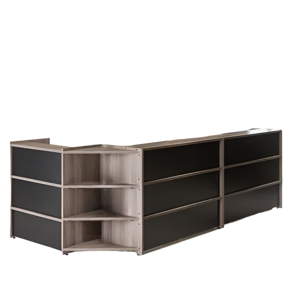 Balcao Atendimento Pe25 110X190x95 Naturalle E Preto - Pandin - Acimaq ...