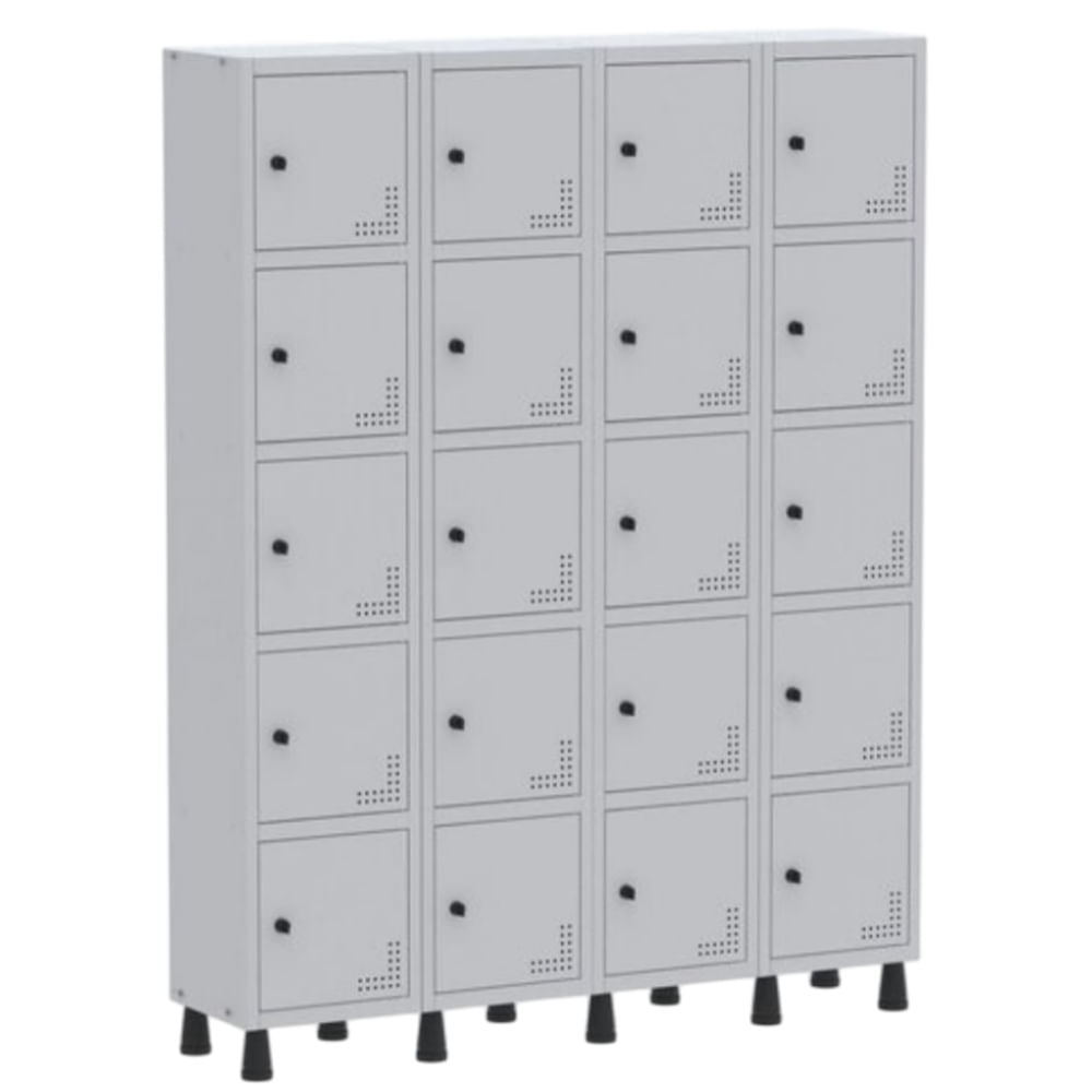 Roupeiro De Aço Light 20 Portas Cinza Tranca Cadeado - Pandin - Acimaq ...