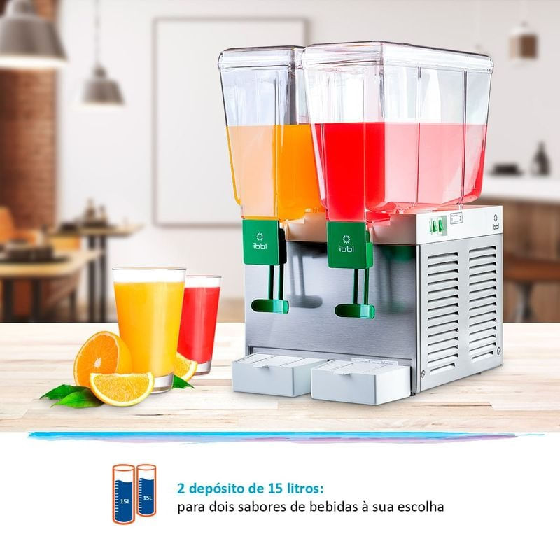 Refresqueira 2 Reservatorios Inox Bbs-2 15 Litros 127V - Ibbl - Acimaq ...