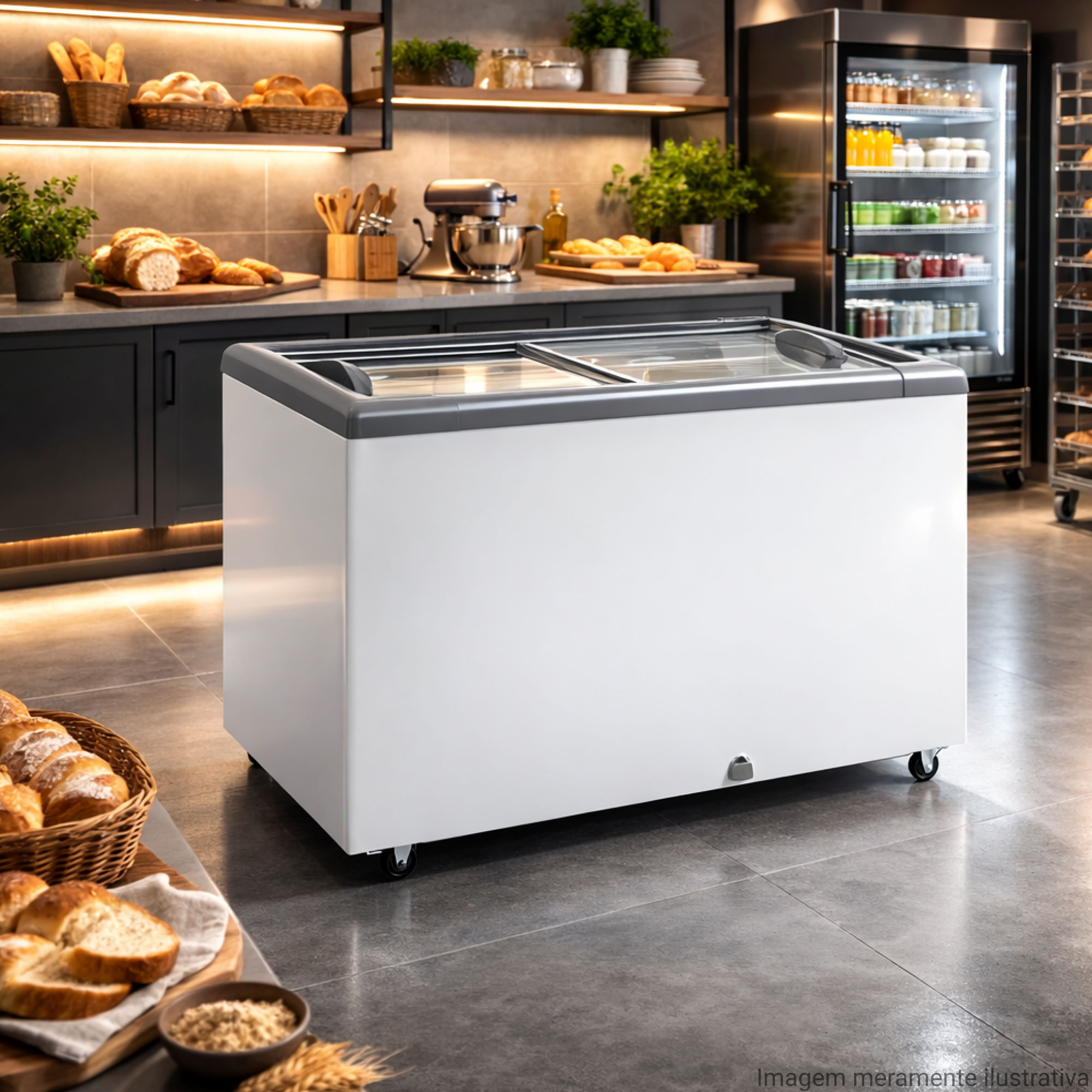 Freezer Horizontal Ghd-300h Branco 300L 2 Tampa Vidro Sem Cesto 220V ...